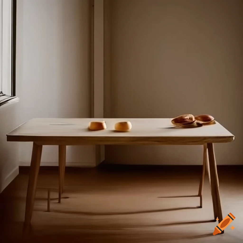 Minimalist expanding dining table on Craiyon