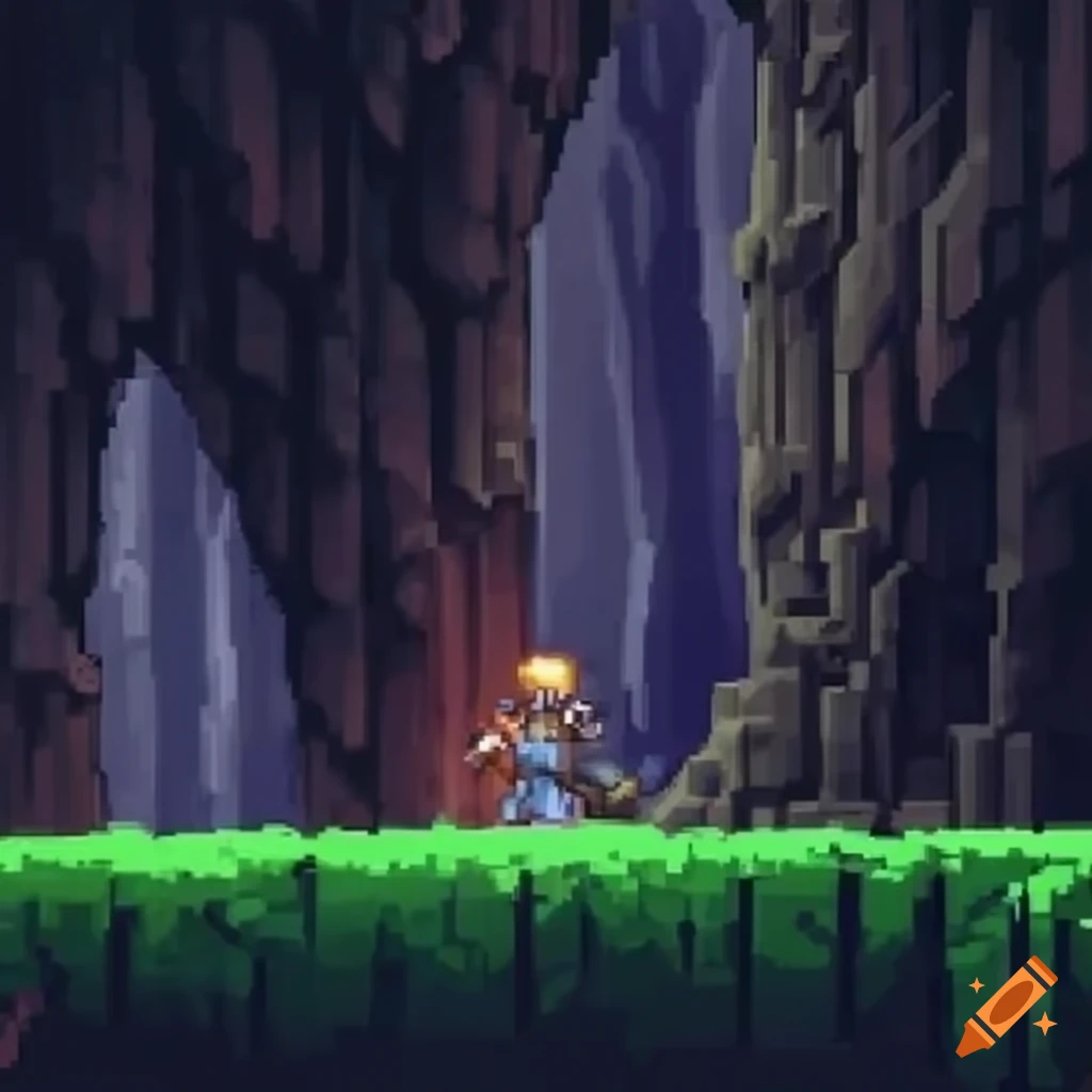 Chasm gameplay 2d platform on Craiyon