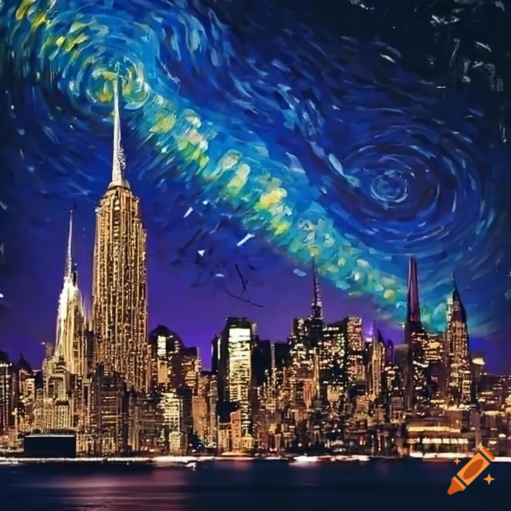 New york city on a starry night on Craiyon