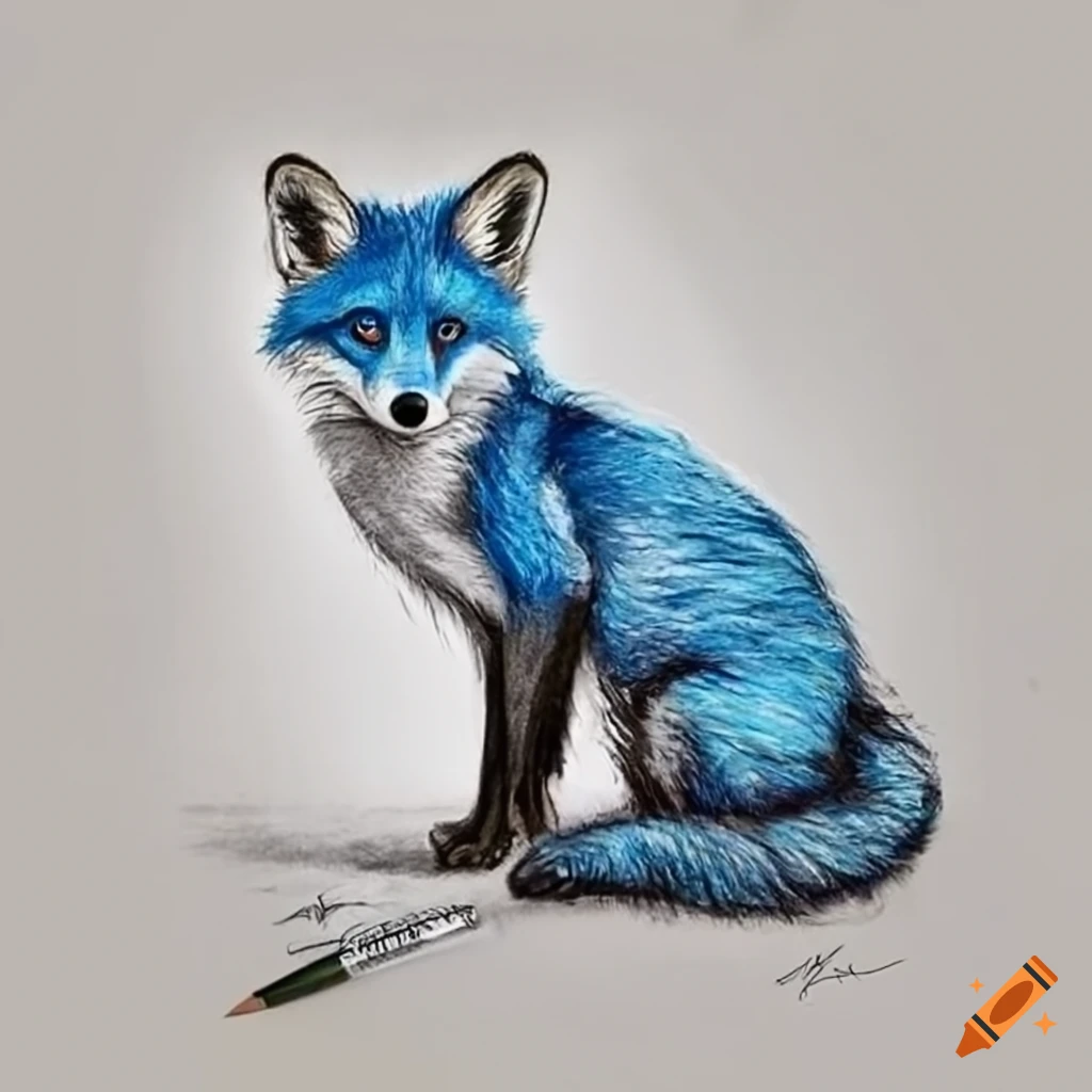 Blue fox on Craiyon
