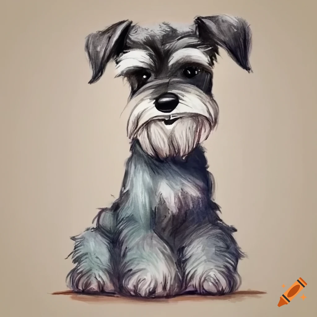 Pixar schnauzer puppy character design