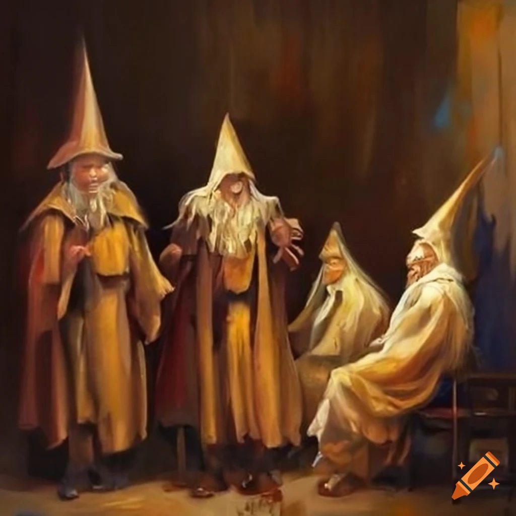 Scholars dressed as wizards