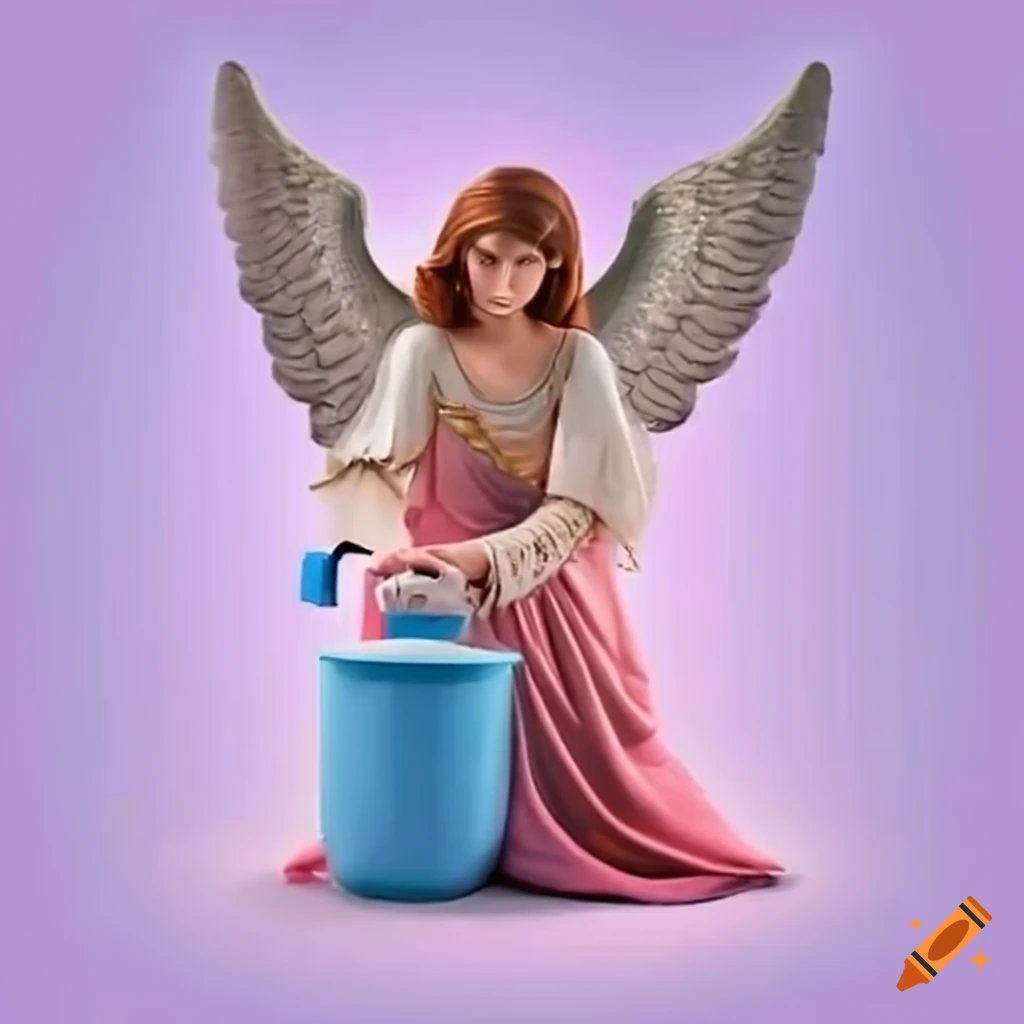 Angel doing household work on Craiyon