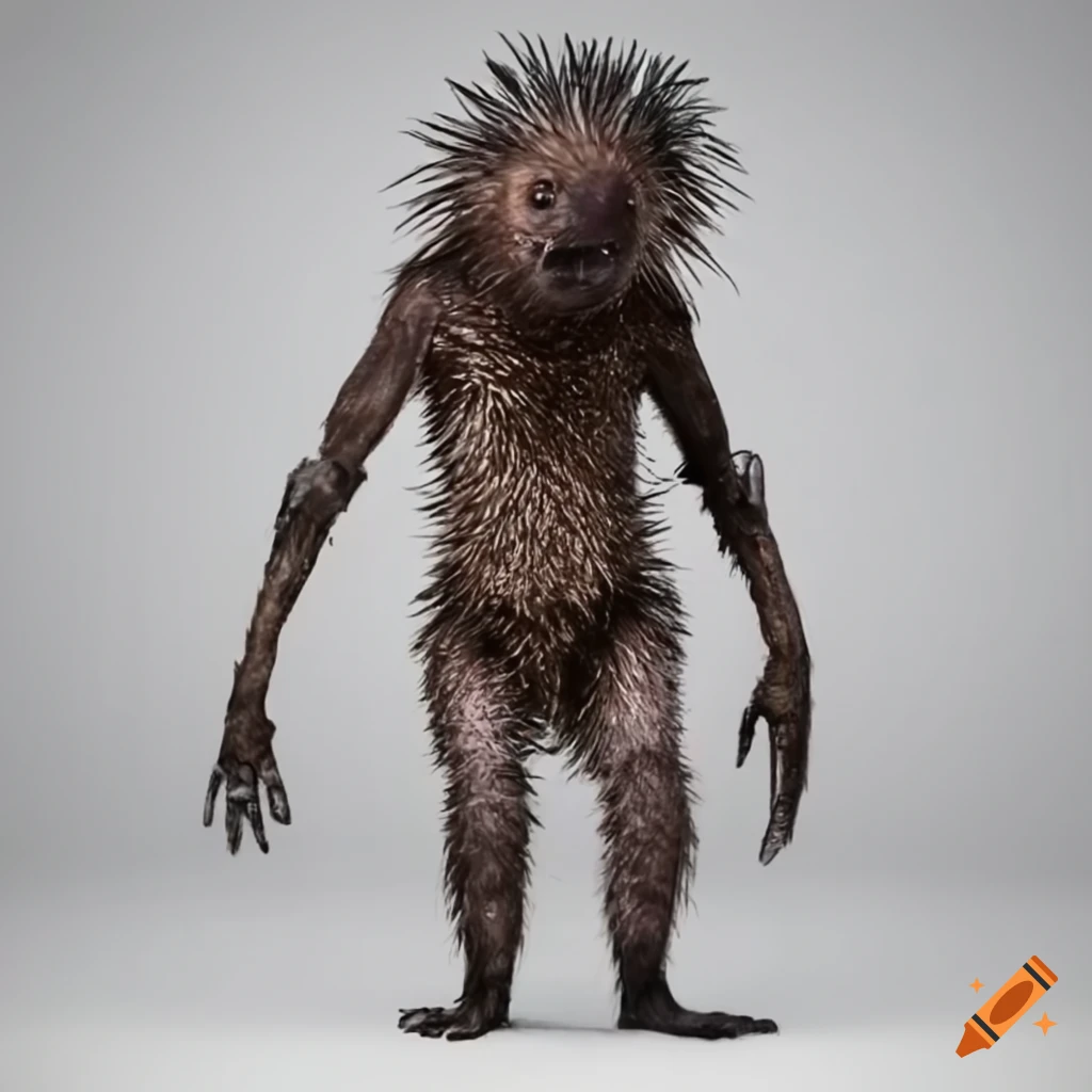 Porcupine humanoid hybrid on Craiyon