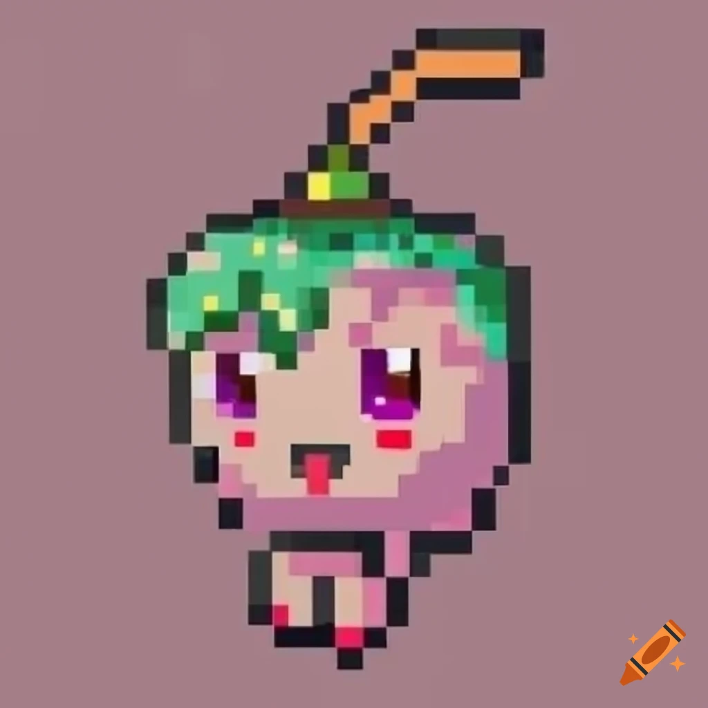 Fairy strawberry cute pokemon, pixel art, icon on Craiyon