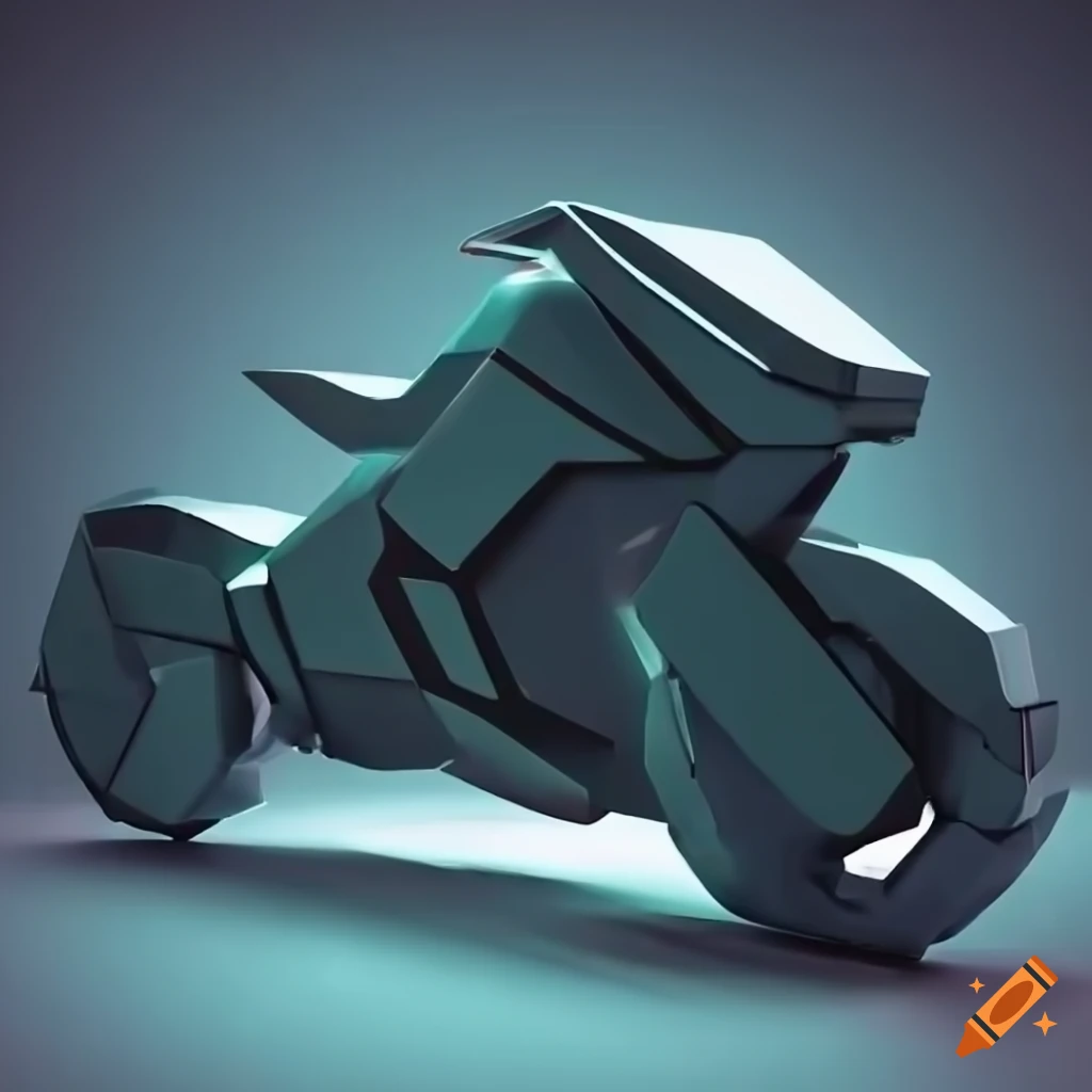 A futuristic light weighted motorcycle with polygonal shapes, new ideas ...