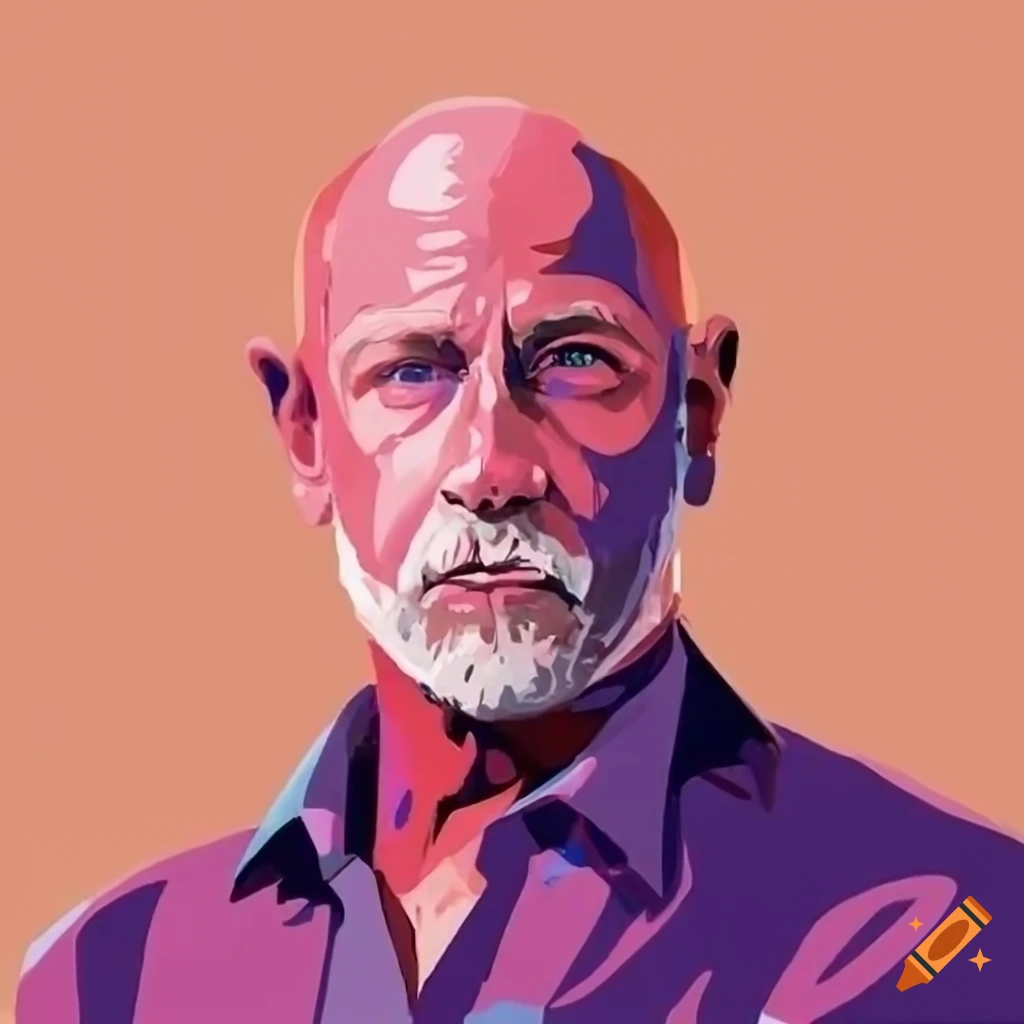 Corbin bernsen in a modern simple illustration style using the Pantone ...
