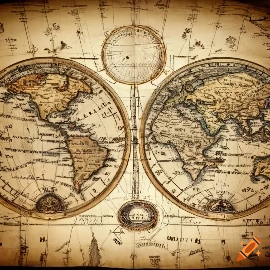 Old vintage map of the world