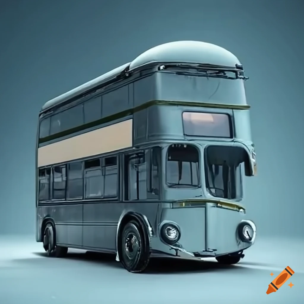 High definition steam powered double-decker bus with balloon tyres and ...