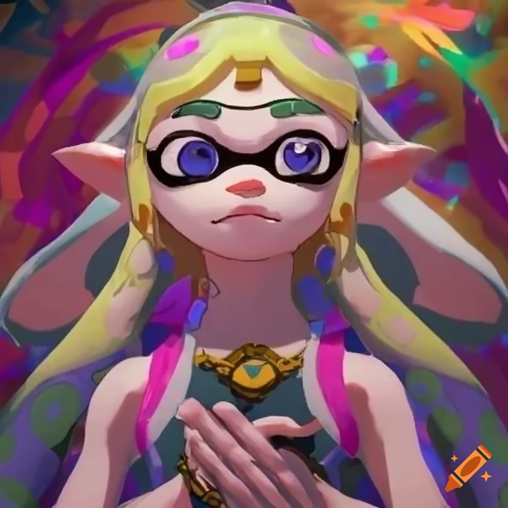 Zelda in splatoon art style
