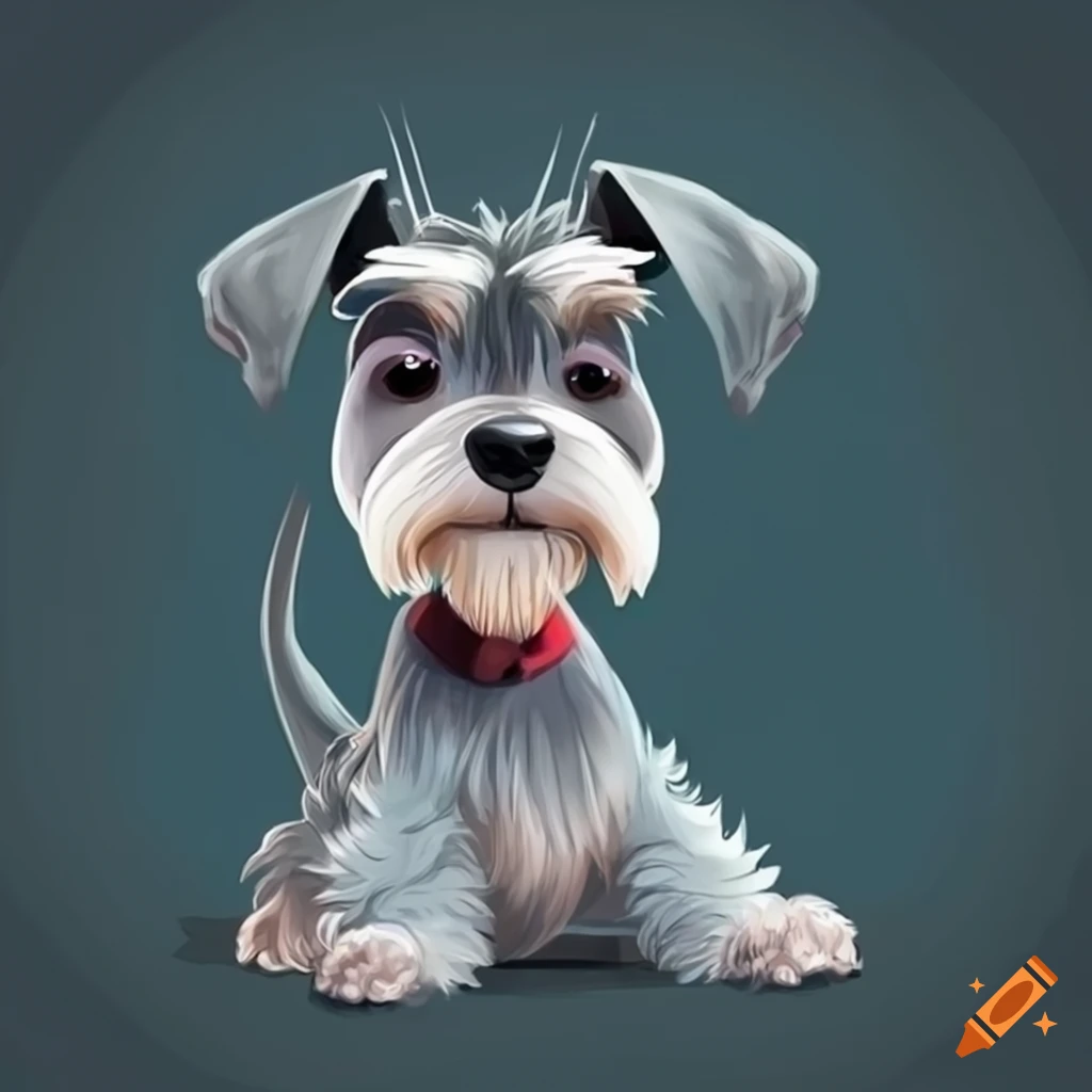 Pixar schnauzer puppy character design