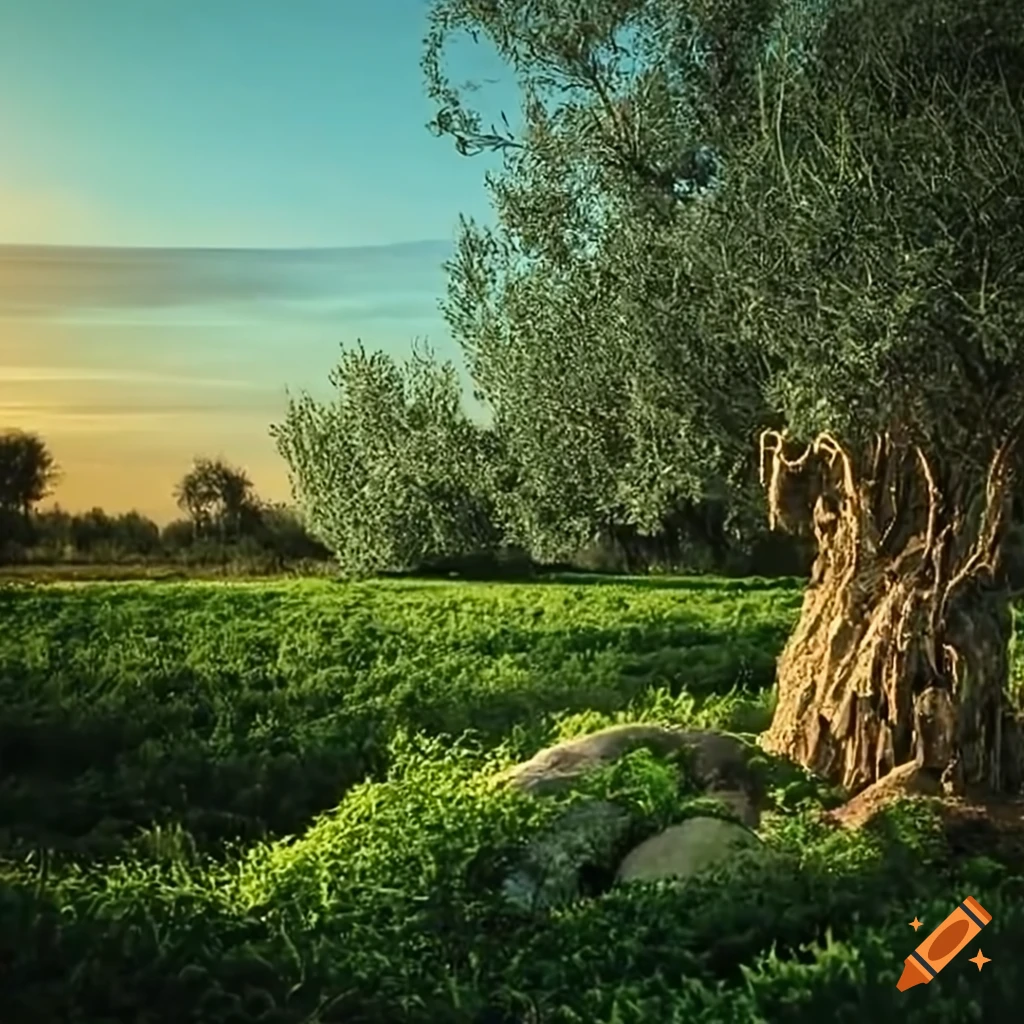 Olive field on Craiyon