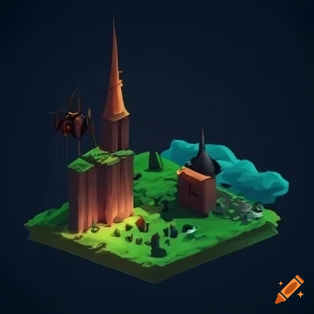 Isometric 2d game landscape beautiful on Craiyon