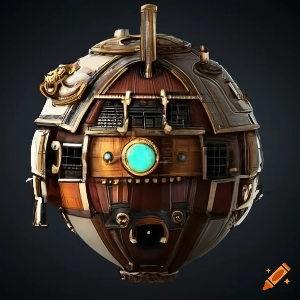 Steampunk styled space ship on Craiyon