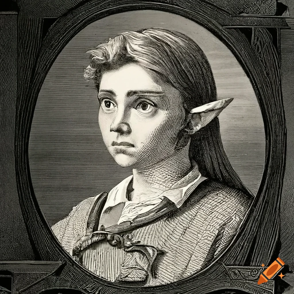 Detailed portrait of link from zelda, aged 12, 1820s heliographic ...