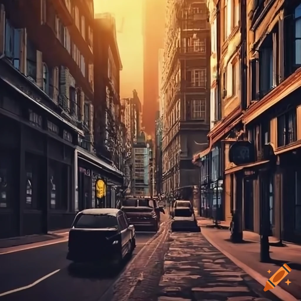 Empty City Street Morning