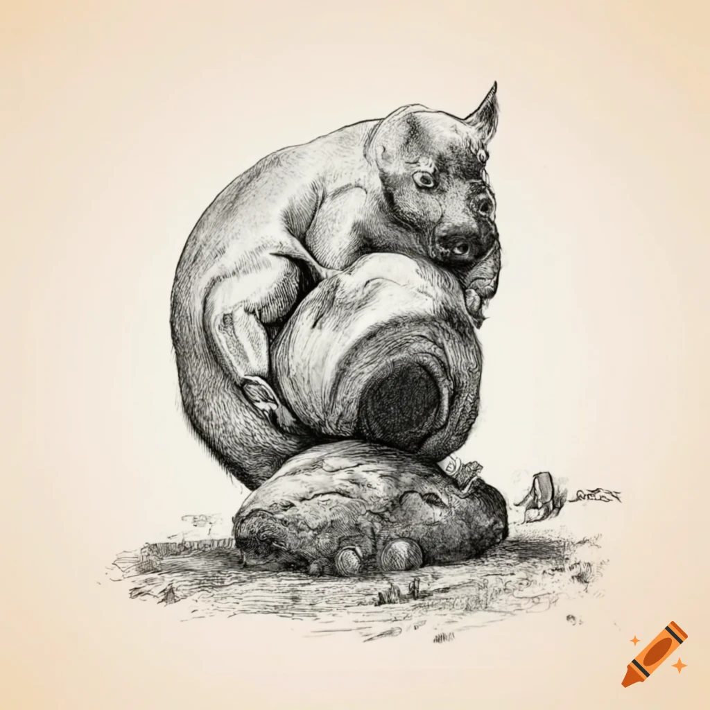 Pig lifting an atlas stone on Craiyon