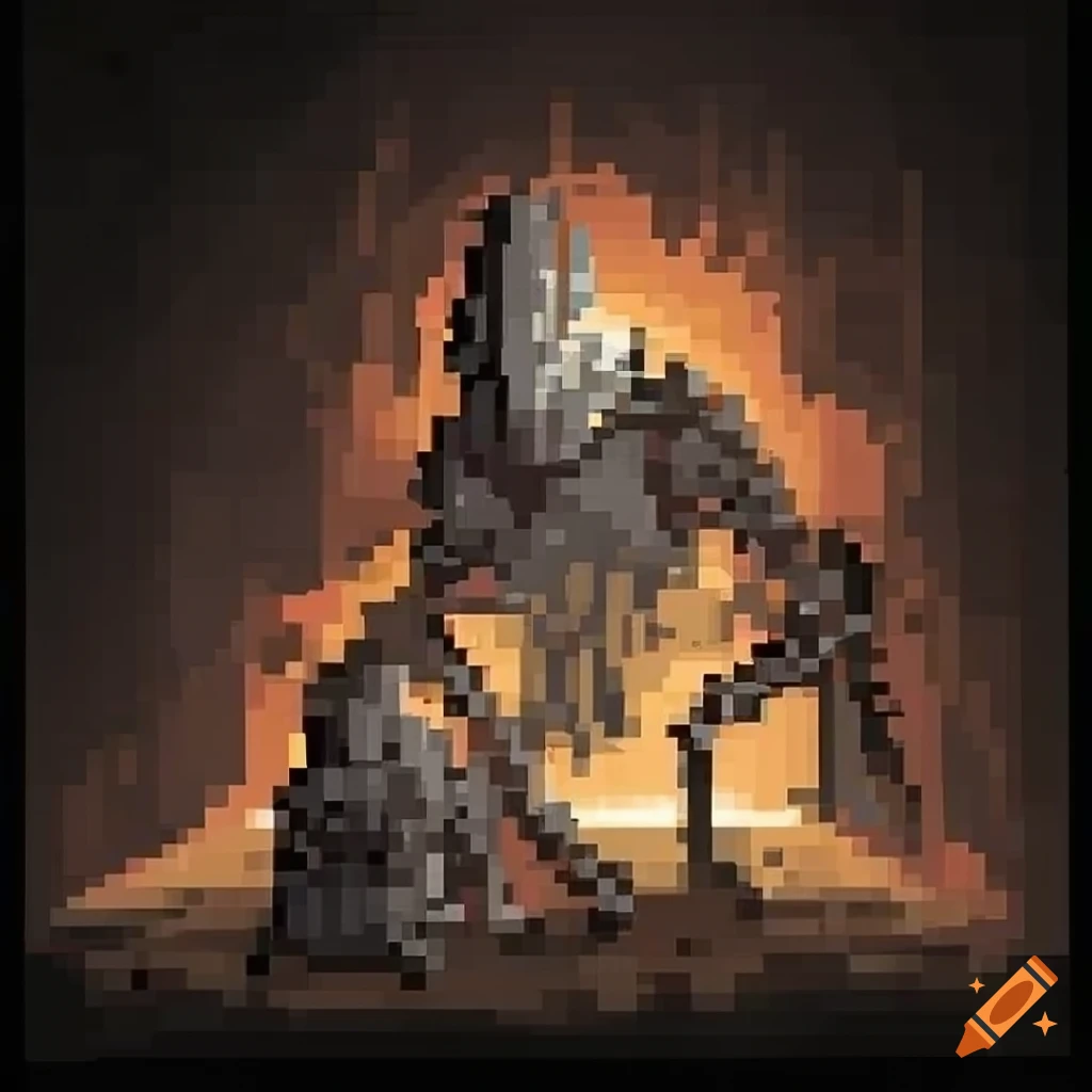 Dark souls pixel art on Craiyon