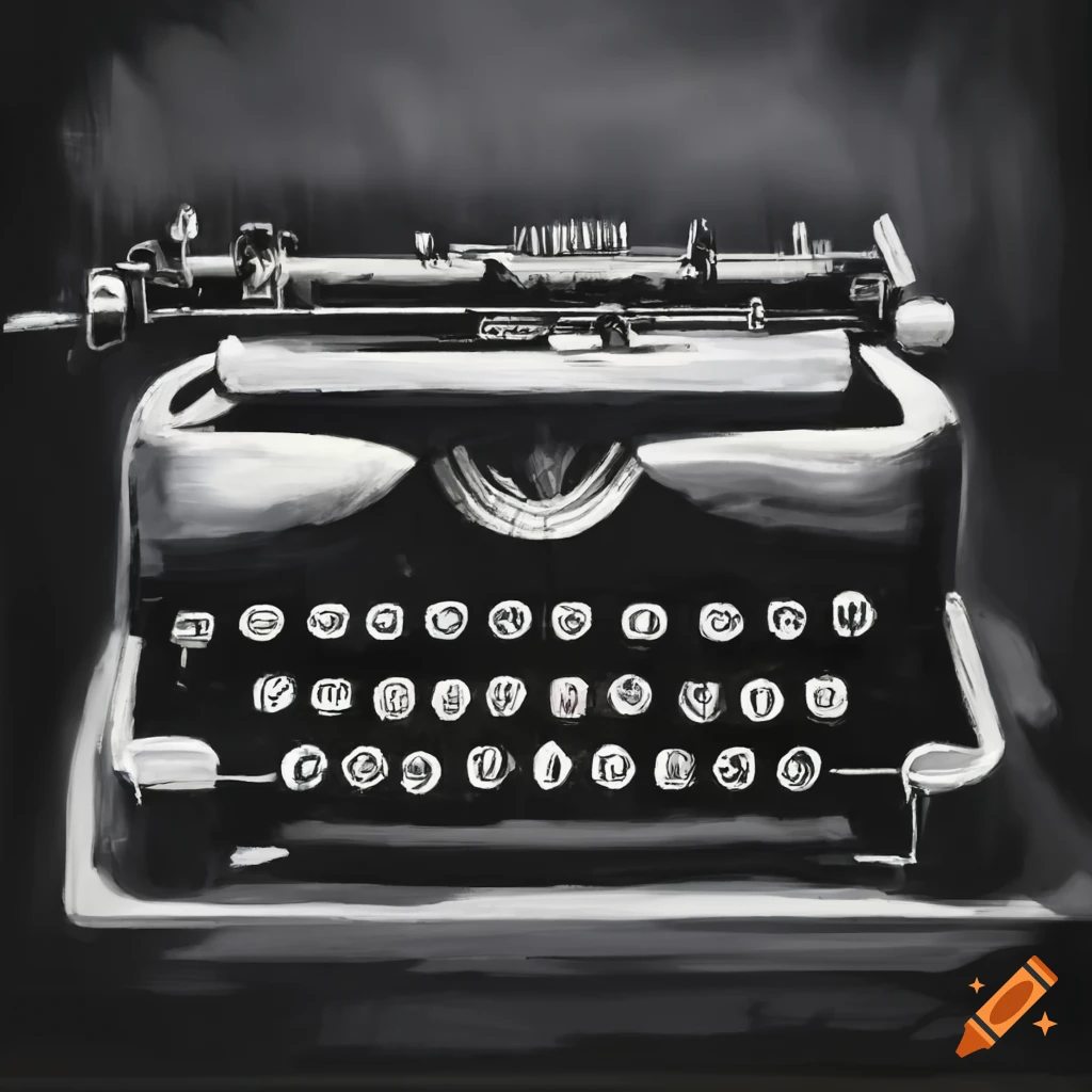 Happy sentient typewriter on Craiyon