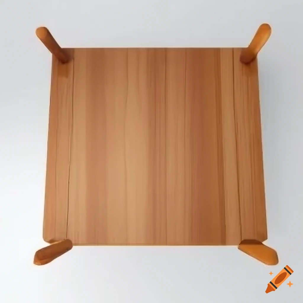 Kitchen table from a top down perspective against a white background