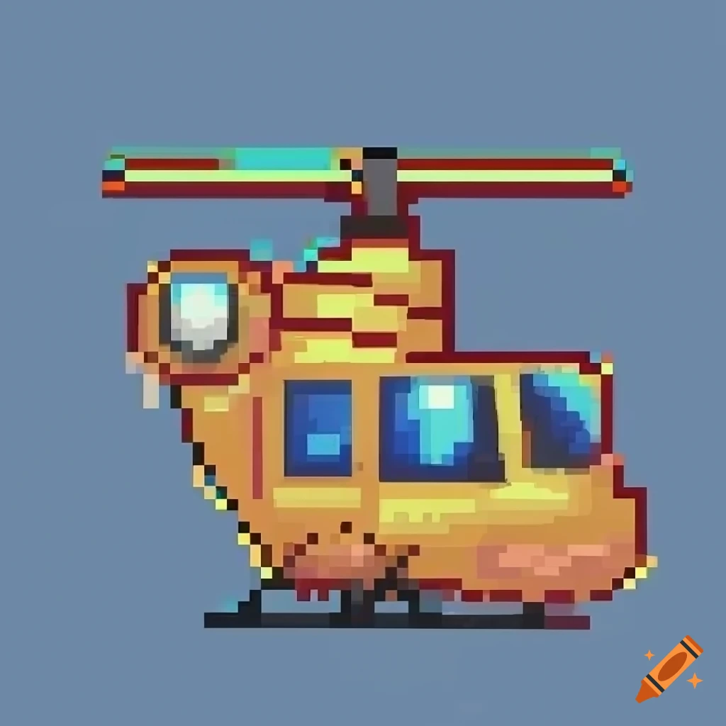 Pixelart helicopter on Craiyon
