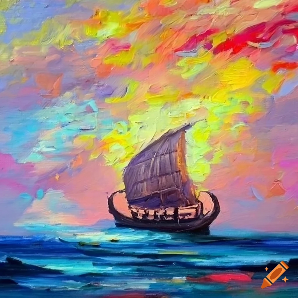 Perilous seas, ancient galley ship, angelic light from above ...