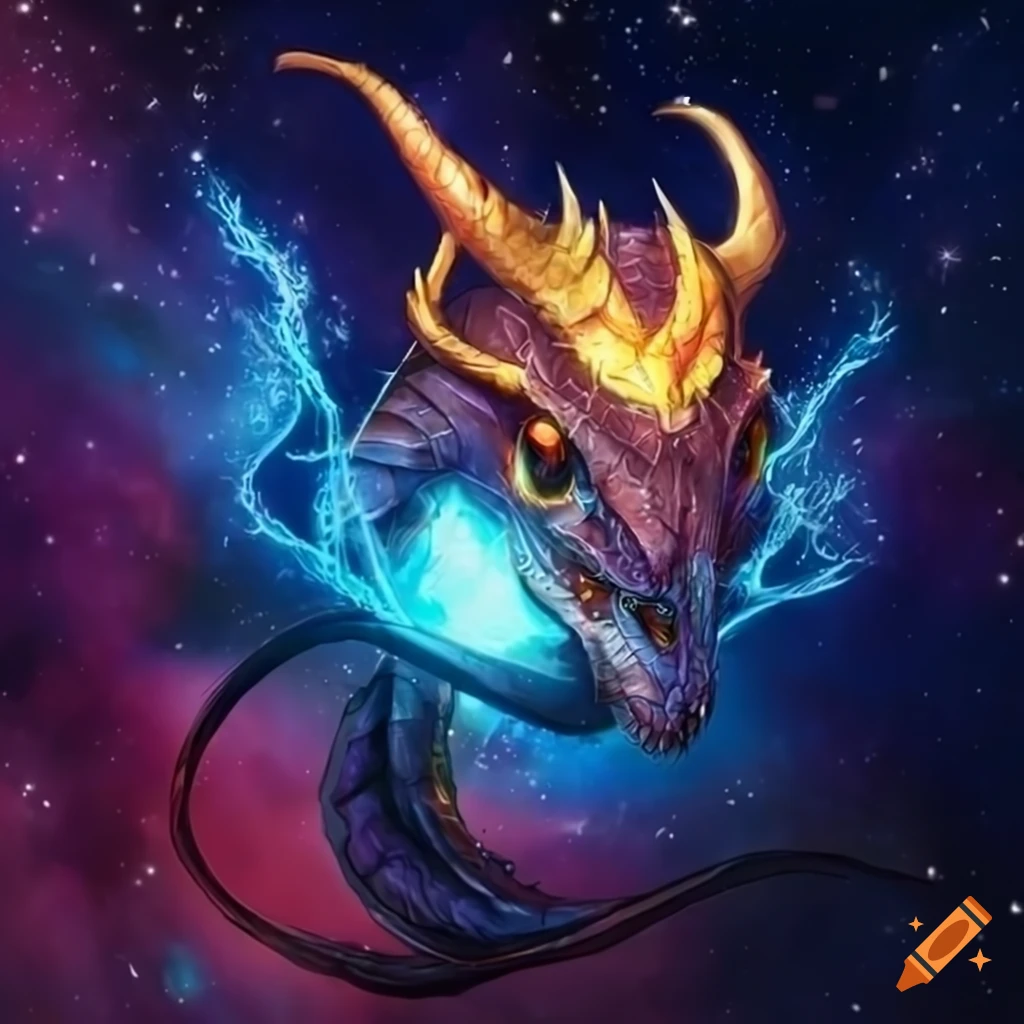 Aurelion sol dragon in space on Craiyon