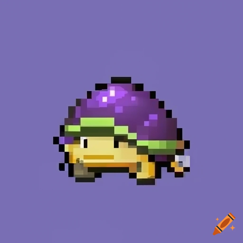 Ube tortoise pokemon, pixel art, icon on Craiyon