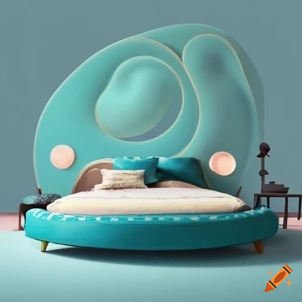 Retro styled bed made of swirls