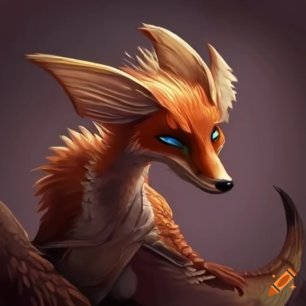 Feathered dragon fox on Craiyon