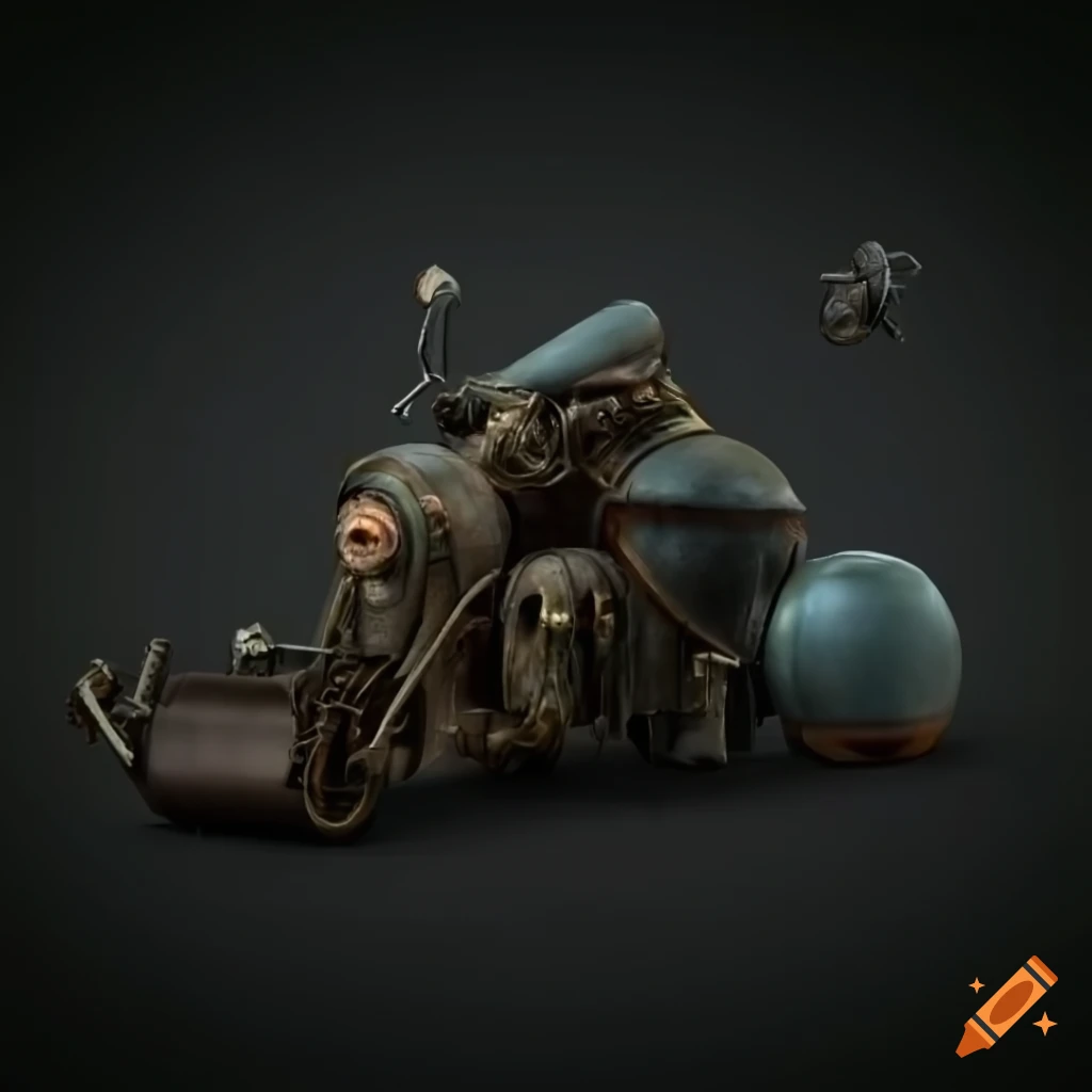 Dieselpunk trike, intricately detailed, realistic