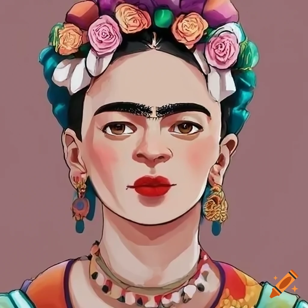 Frida kahlo estilizada anime kawaii on Craiyon