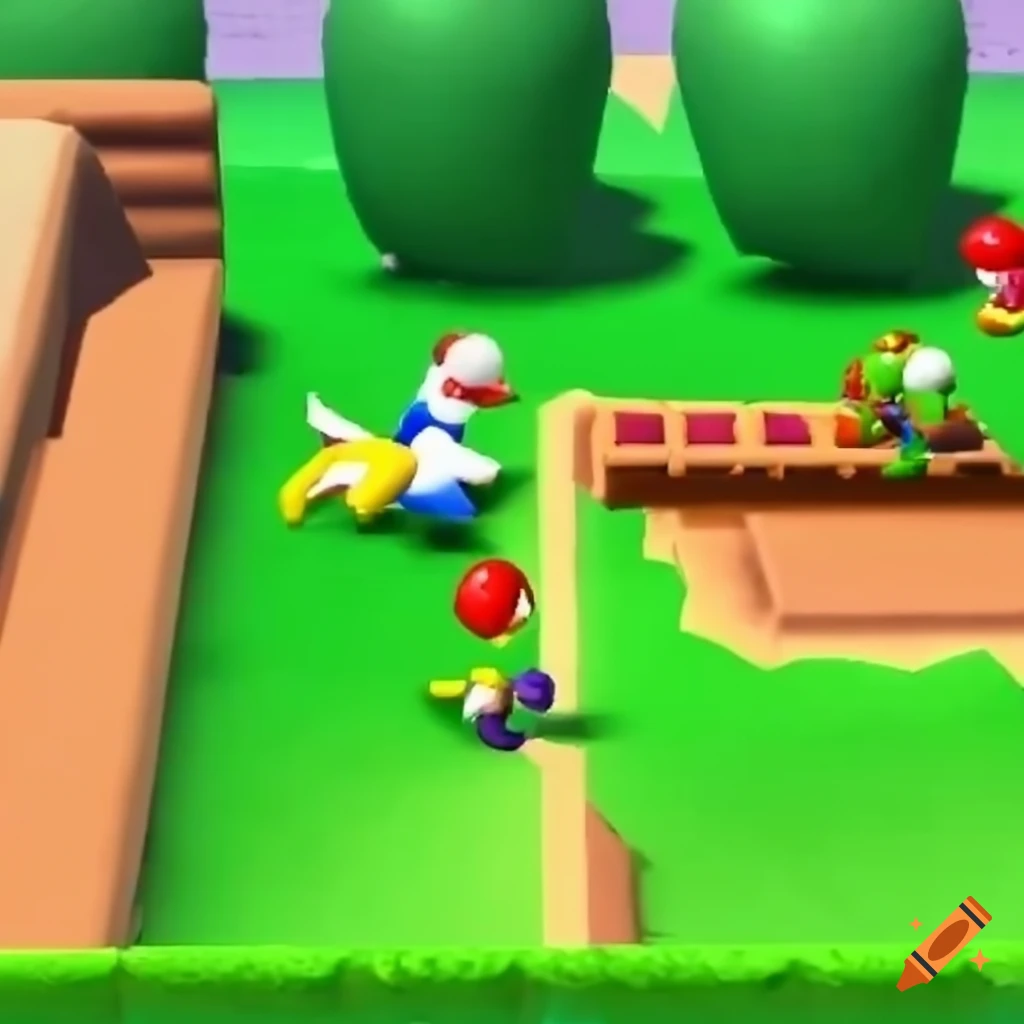 Screenshot of a 3D Yoshi game where everything is made out of polymer ...