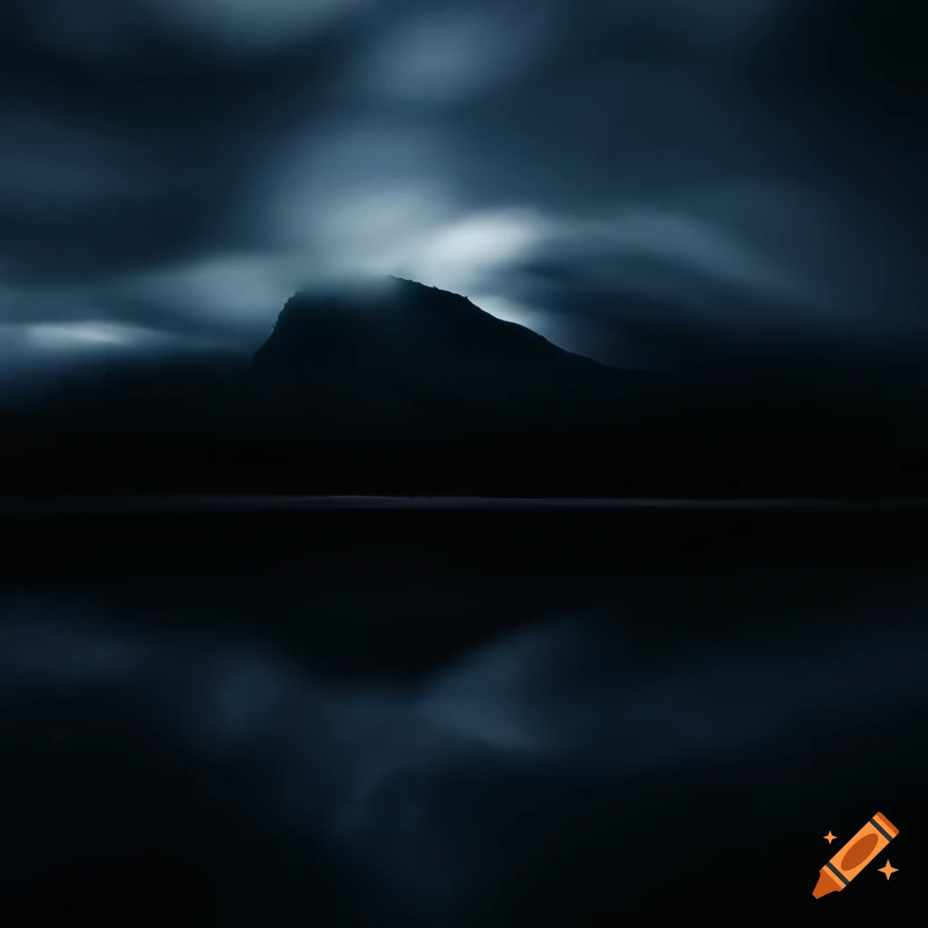 Scene with dramatic lighting, landscape, high contrast