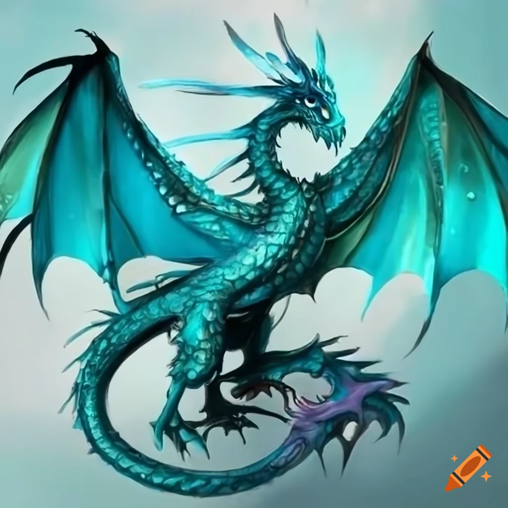 Turquoise dragon on Craiyon