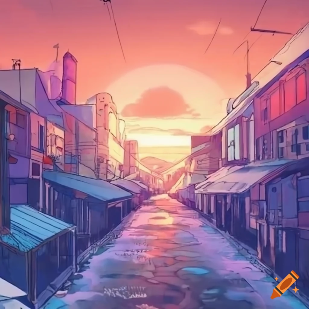 Sky the sunset with lo-fi beats on Craiyon