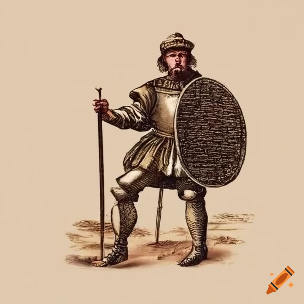 Simple engraving renaissance pikeman