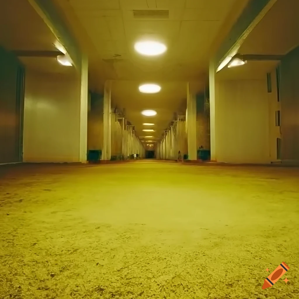 Real life, liminal space, a yellow office space, and a yellow carpeted ...