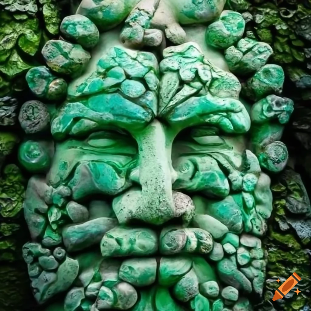 Green man made of stone