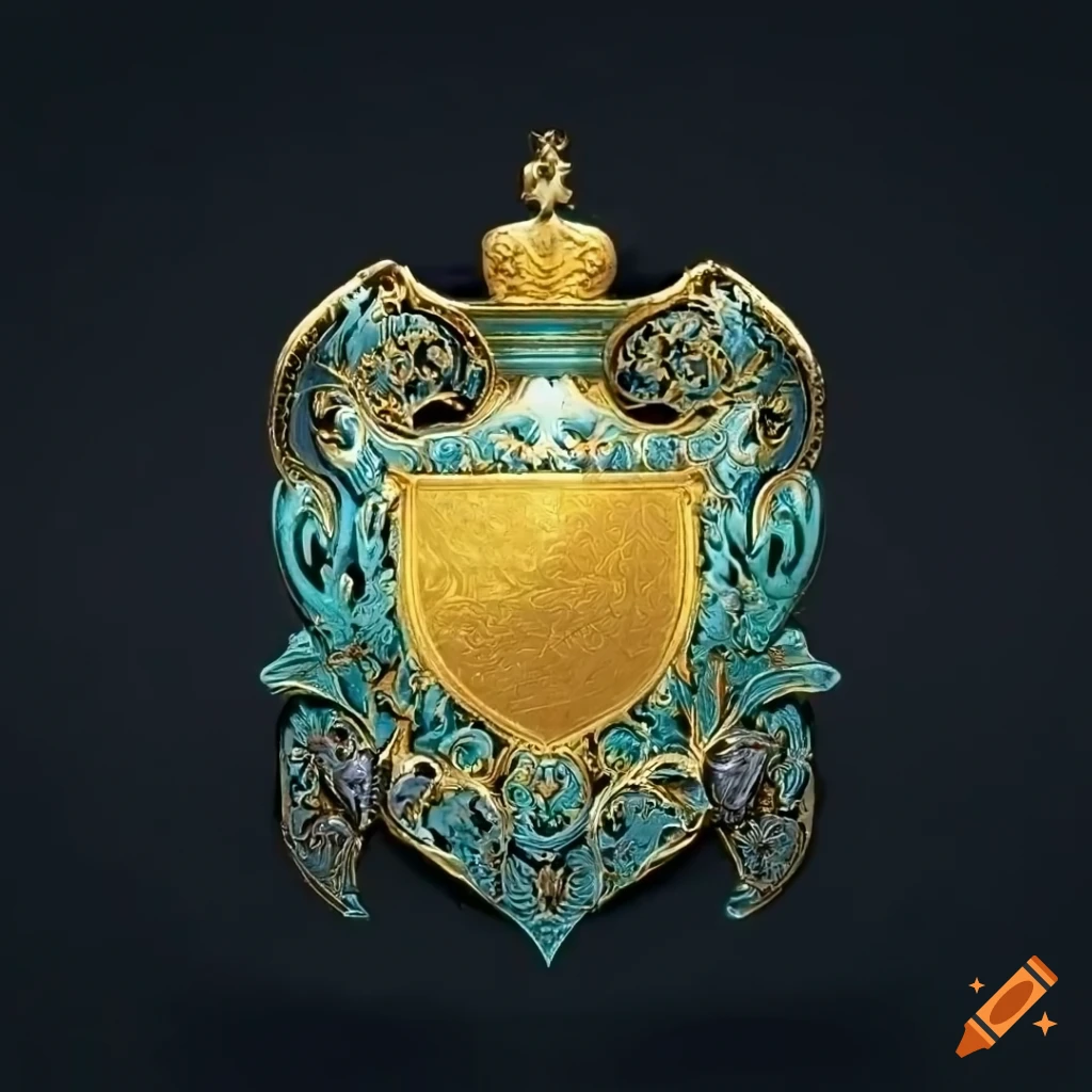 Islamic inspired coat of arms, fancy, detailed, smooth, HD, marbled ...