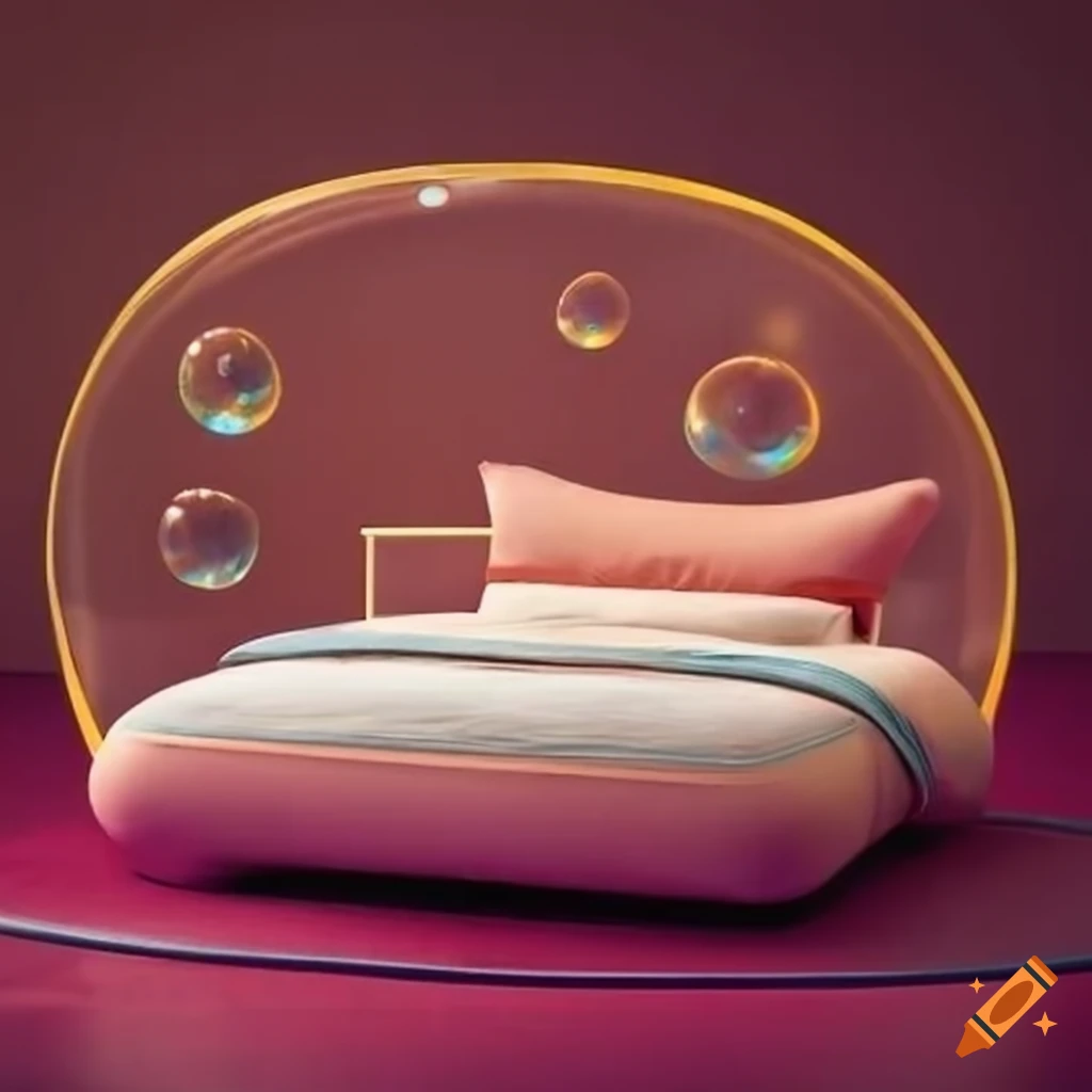 Retro styled bed made of bubbles