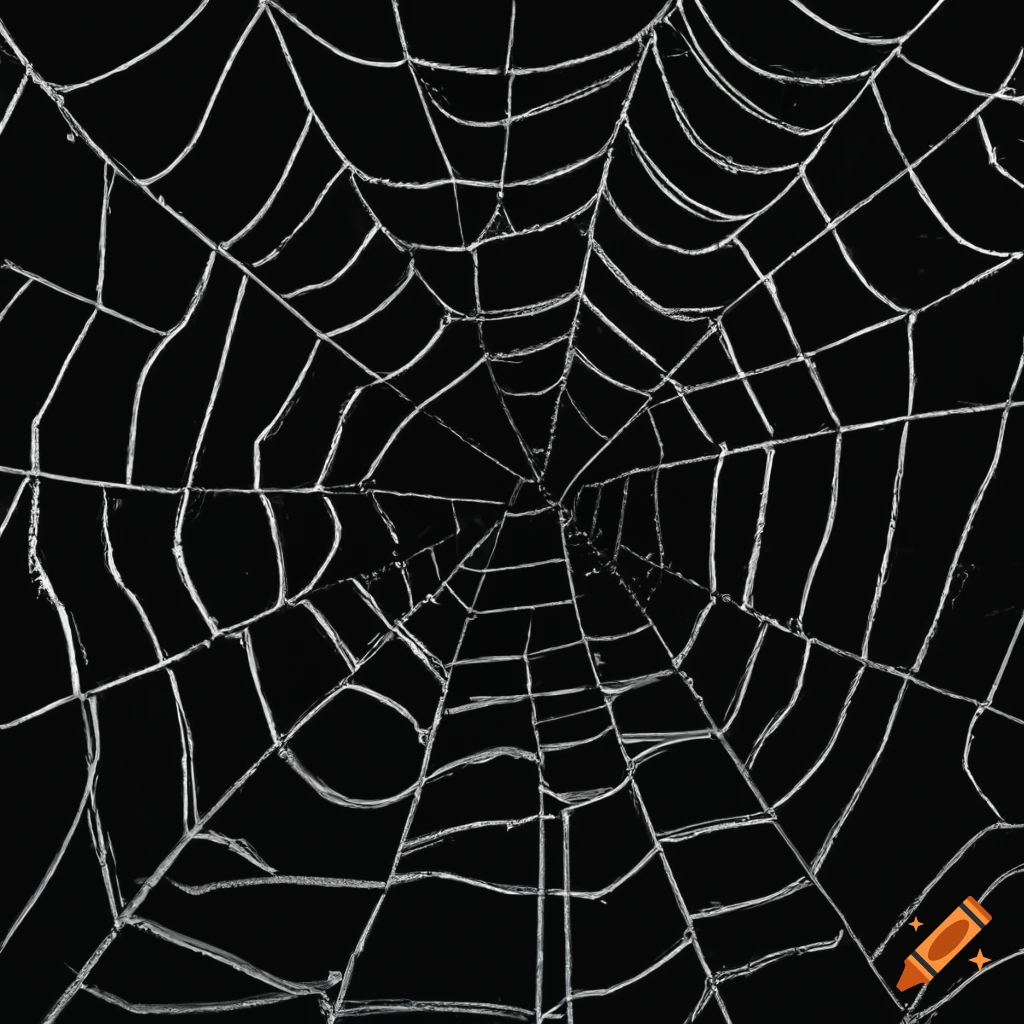 Cobweb texture on a black background for video game
