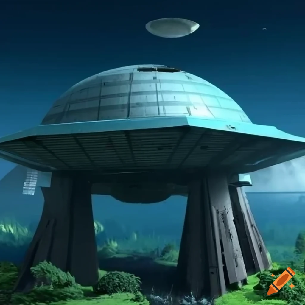 Endor imperial base with a shield generator dish protruding from the forest