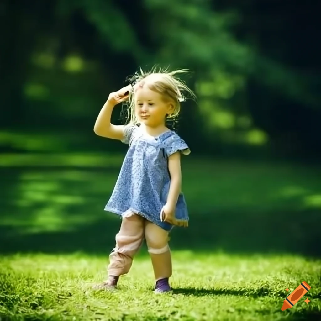 Dutch child playing in a park