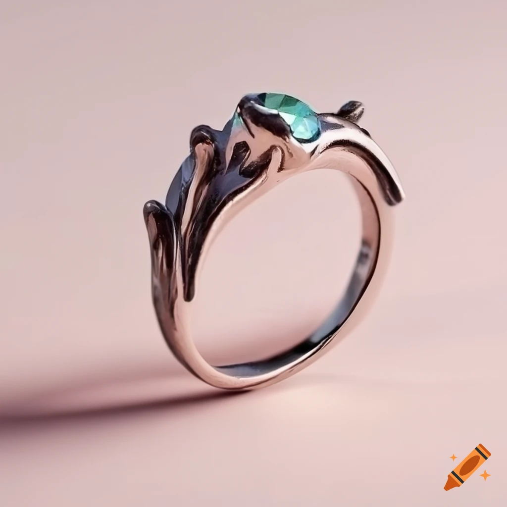 Ring silver nature amatist claw setting