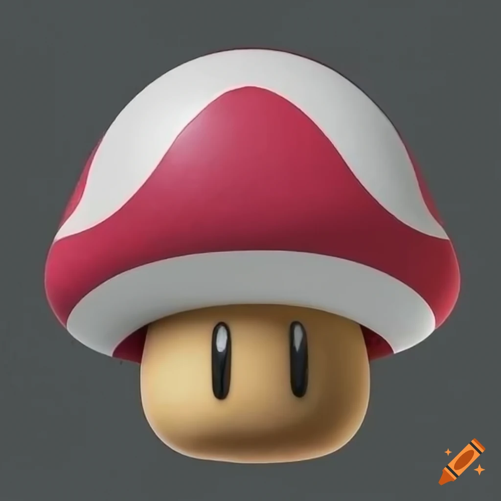 Iconic mushroom from super mario video game series, dripping paint on ...