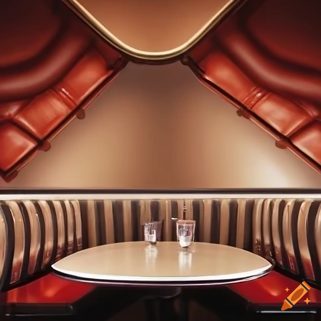 Low angle view looking up at underside of diner table; photorealistic ...