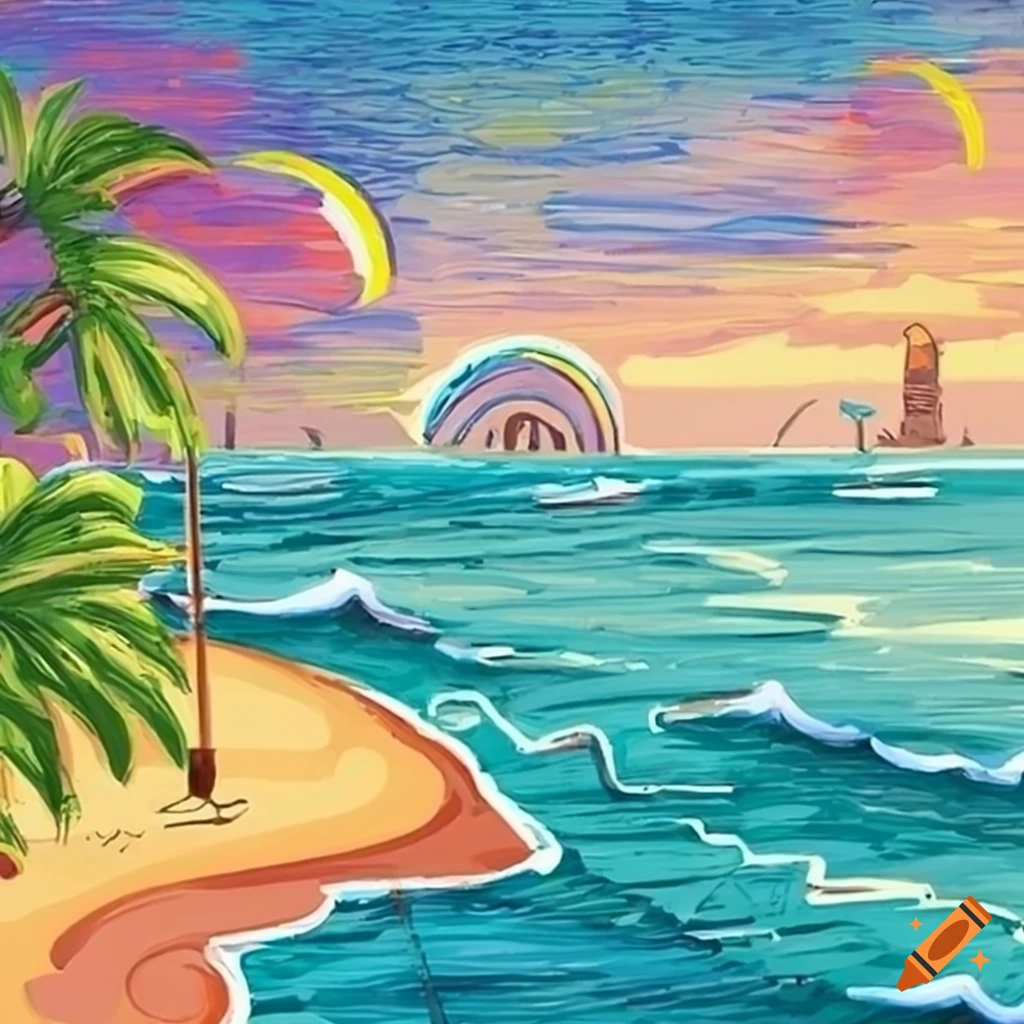 Beach city scene