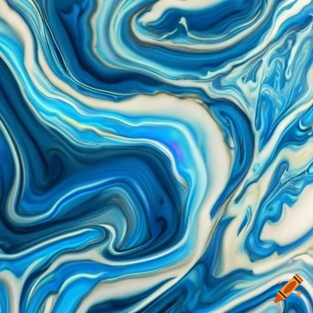 Marble blue and white opal cream pattern on Craiyon
