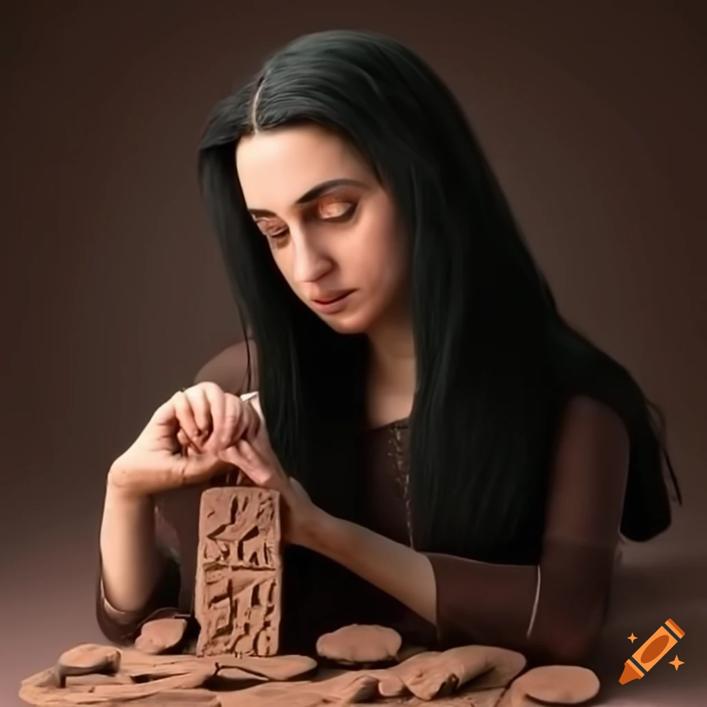 Young barefoot middle-eastern woman with beautiful long black hair ...